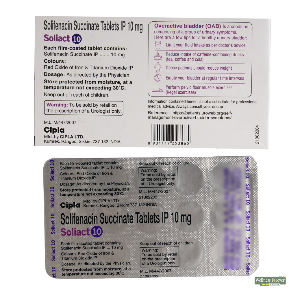 Buy SOLIACT 10MG 15TAB Online | Wellness Forever